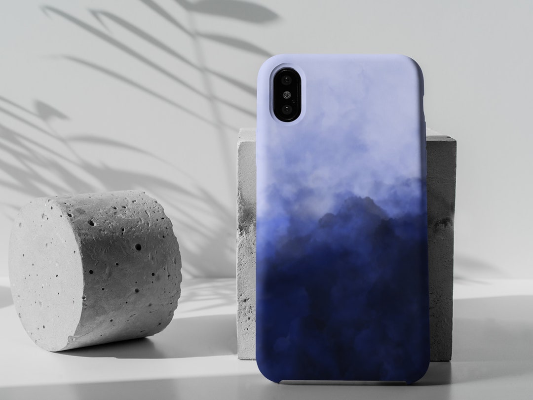 Unique Blue Smoke Design Tough Phone Case - Customizable Sizes - Gift ...
