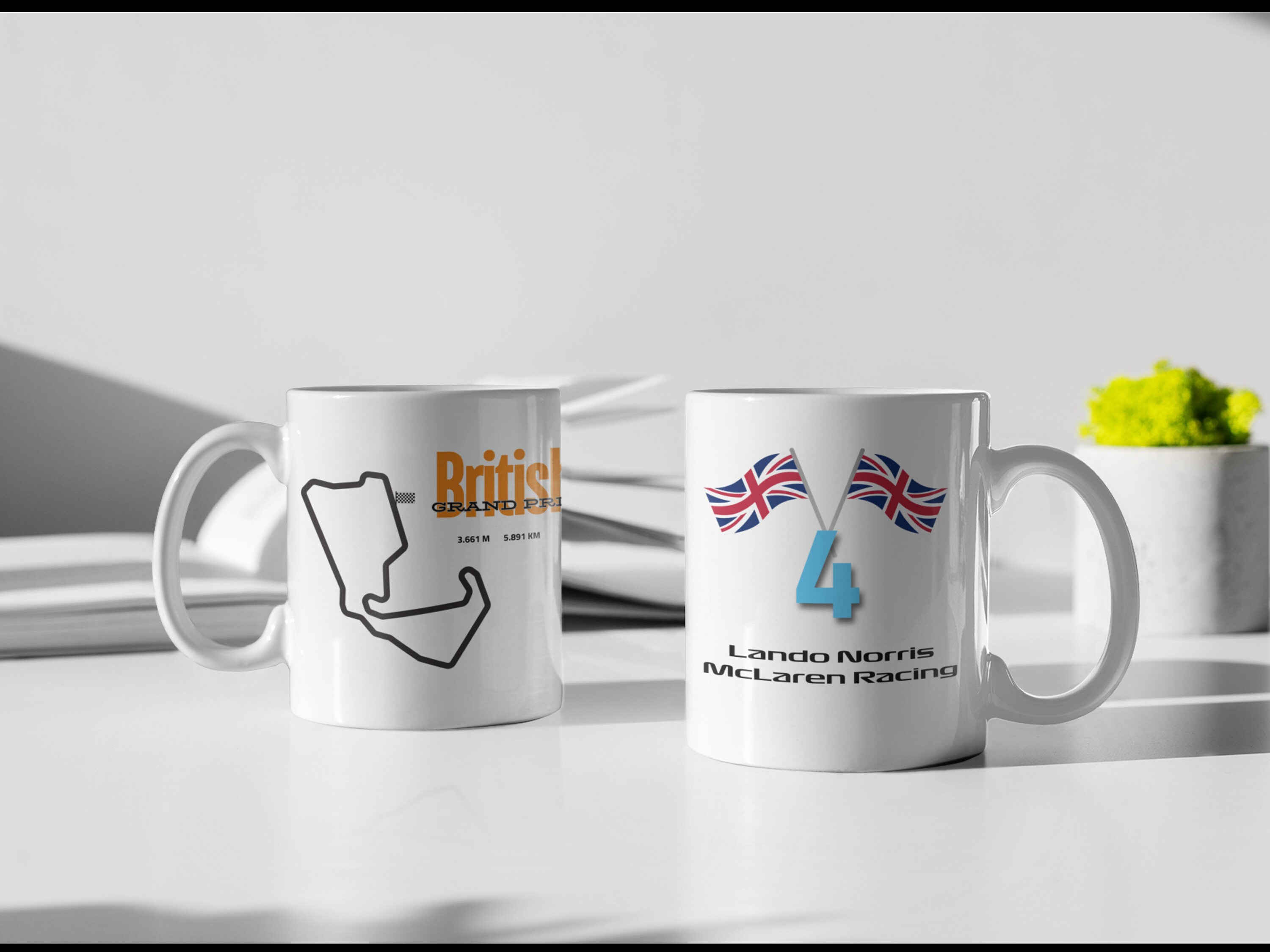 Lando Fan Mug With Grand Prix Track Map British Racing Inspired Present ...