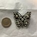 MMA Butterfly Brooch Pin Black Metal Swarovski Crystals , Red Cabochon ...