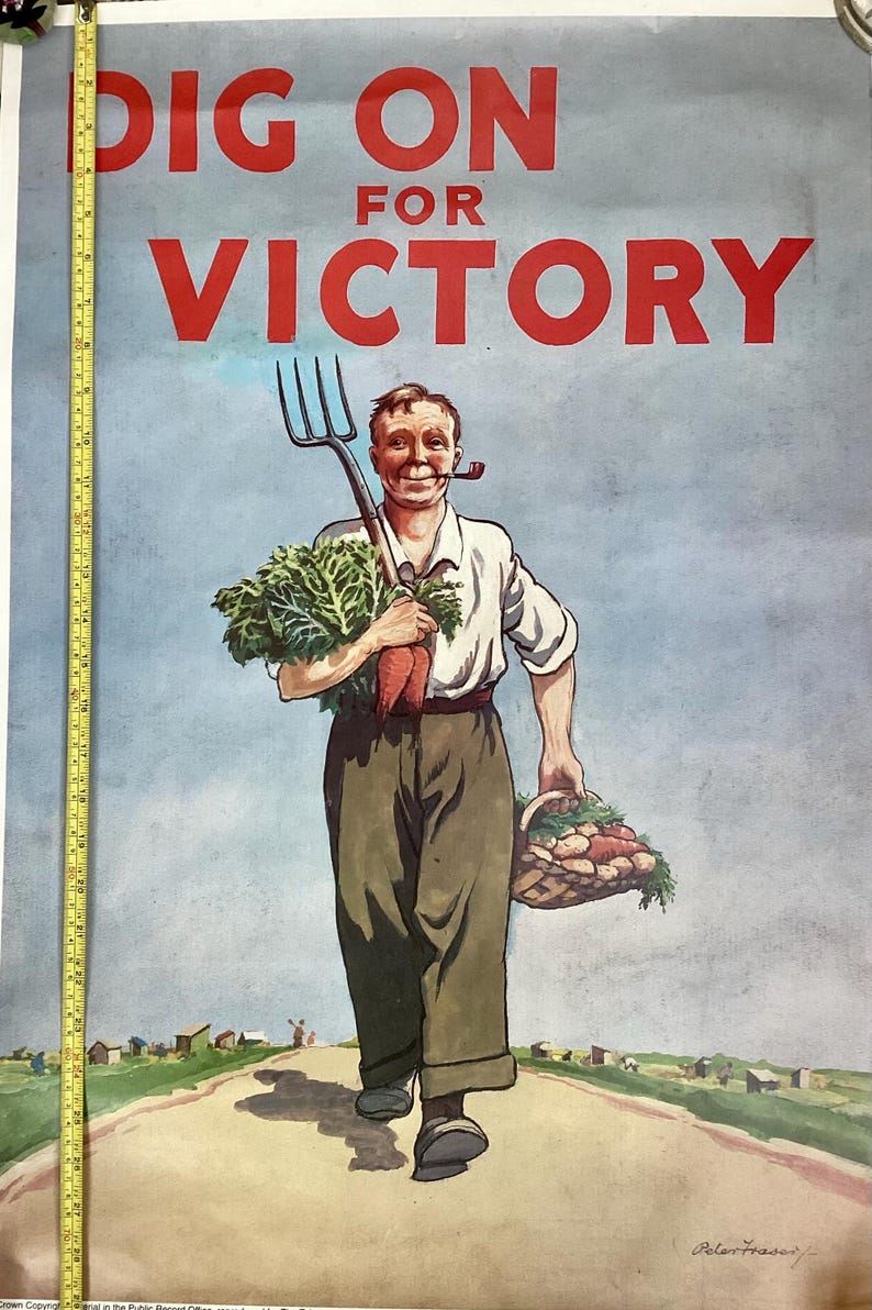 WW2 ‘ DIG FOR VICTORY ‘ 30 X 20 Inches Approx Reproduction - Etsy