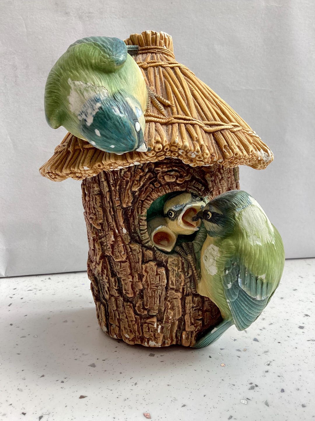 Vintage 1950s BOSSONS Chalkware 3D Wall Art BIRDS, 5 Inches Tall With ...