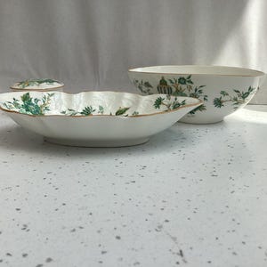 Vintage CROWN Bone China KOWLOON Trio Set, Oval Bowl, Round Lidded ...
