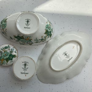 Vintage CROWN Bone China KOWLOON Trio Set, Oval Bowl, Round Lidded ...