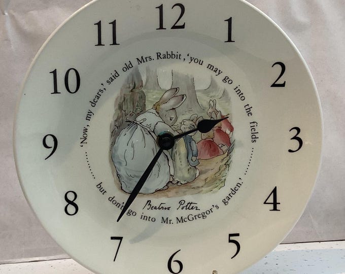 Vintage Wedgwood Beatrix Potter PETER RABBIT Wall Clock , Battery ...