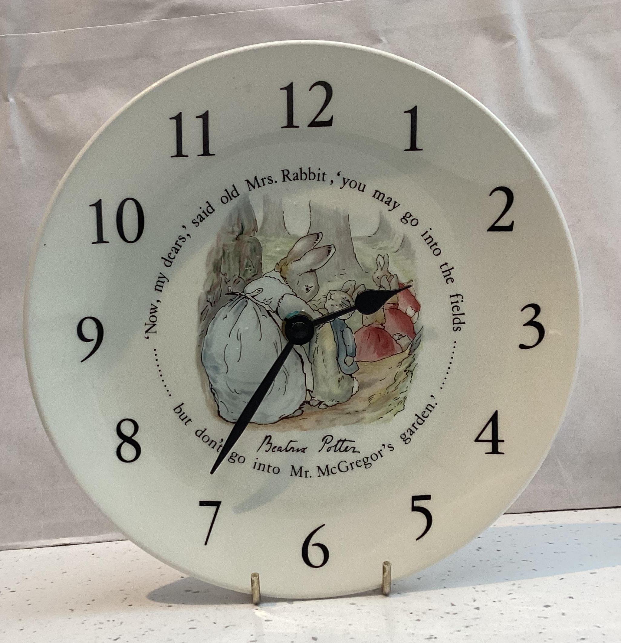 Vintage Wedgwood Beatrix Potter PETER RABBIT Wall Clock , Battery ...