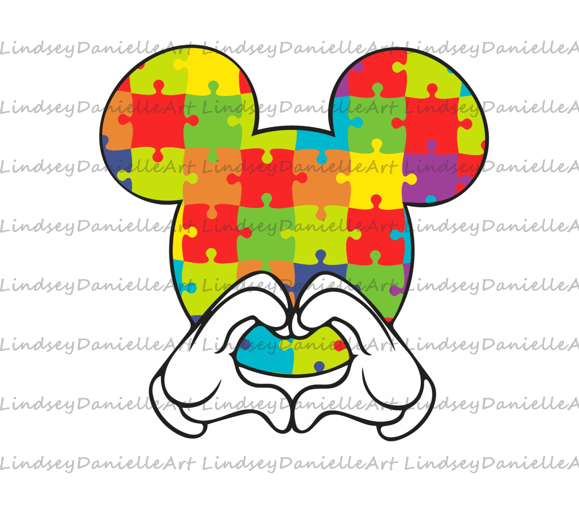 Mouse Autism Heart Hand SVG, Be Kind Svg Png, Autism Awareness Svg ...