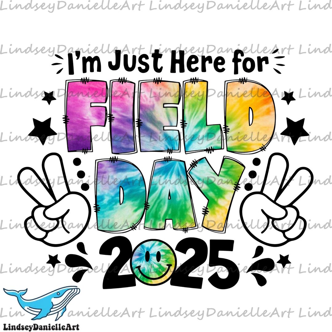 Field Day PNG, Tie Dye Rainbow Lettering With Smiley Face, Retro ...