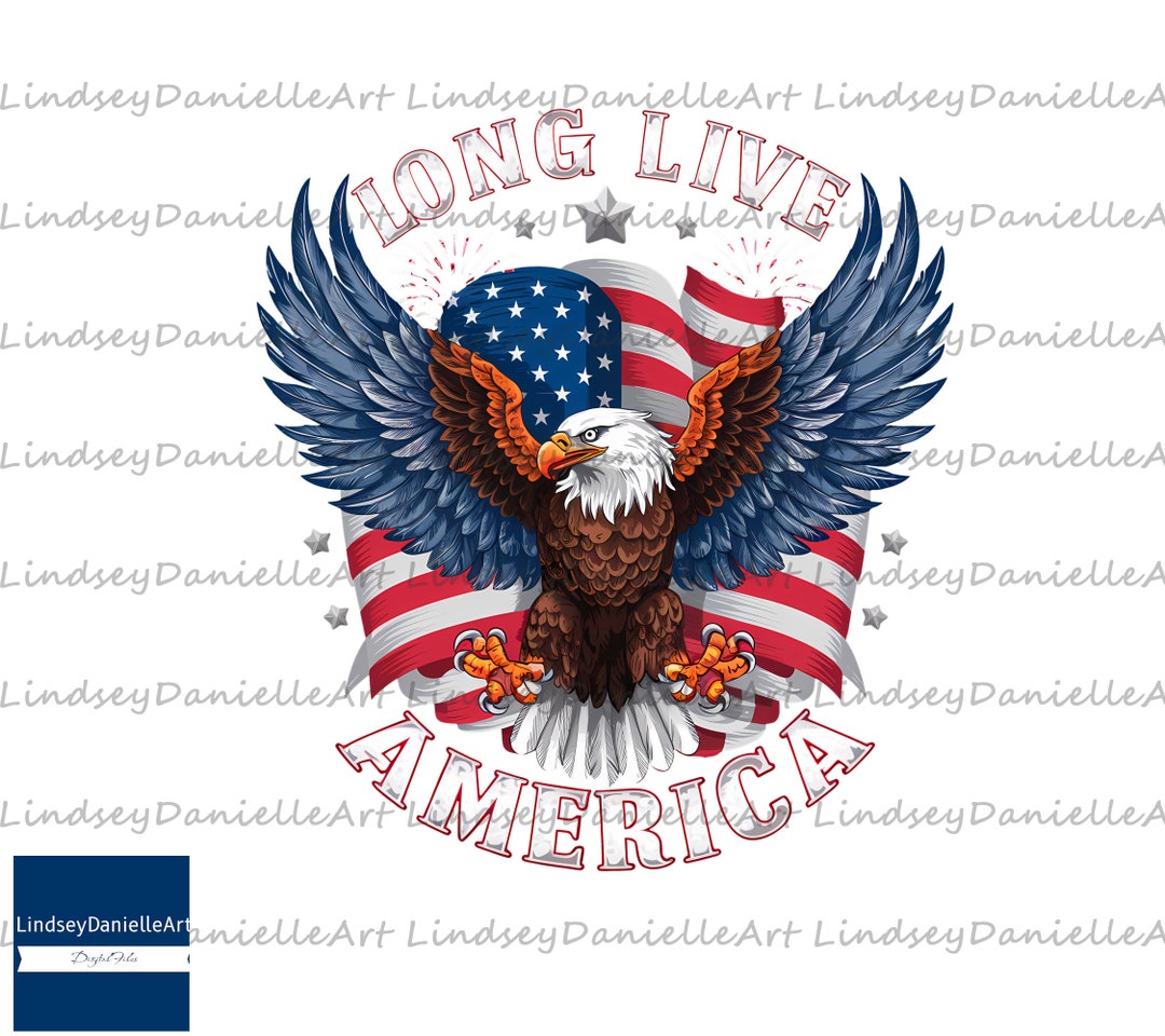 4th of July Long Live America PNG, Eagle Pink USA Flag 4th of July ...