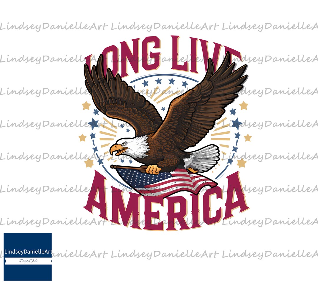 4th of July Long Live America PNG, Eagle Pink USA Flag 4th of July ...