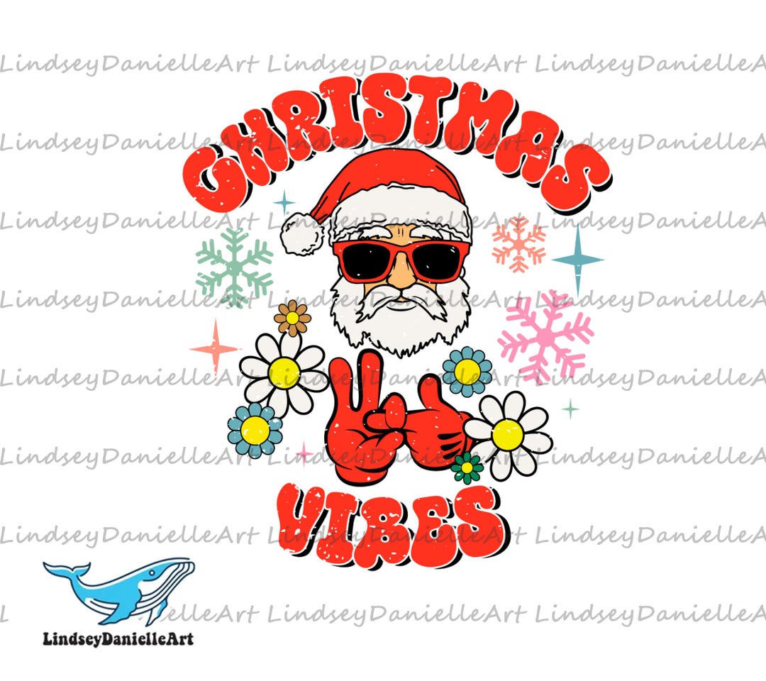 Retro Christmas Vibes PNG, Vintage Christmas Png, Retro Santa Png ...