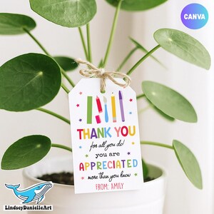 Teacher Appreciation Gift Tag, Printable Teacher Appreciation Classroom ...