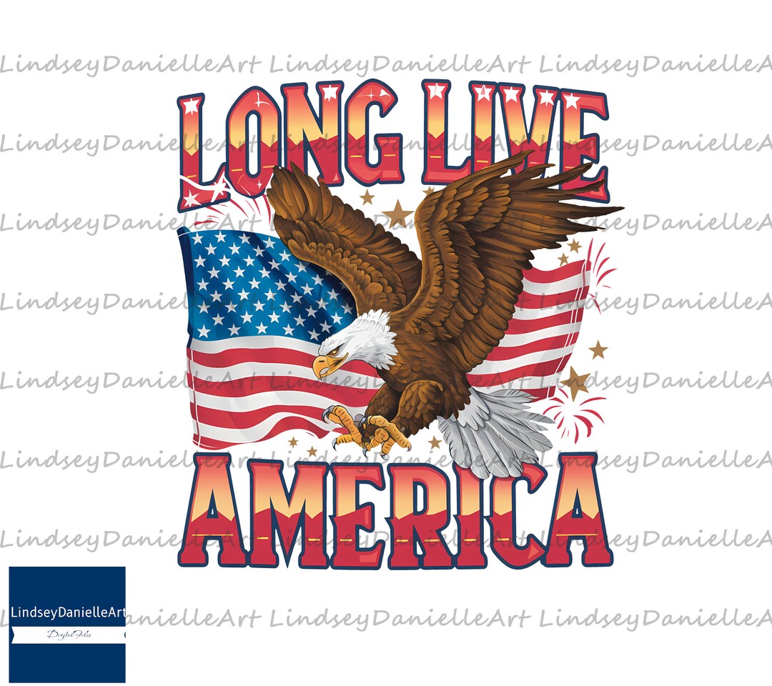 4th of July Long Live America PNG, Eagle Pink USA Flag 4th of July ...