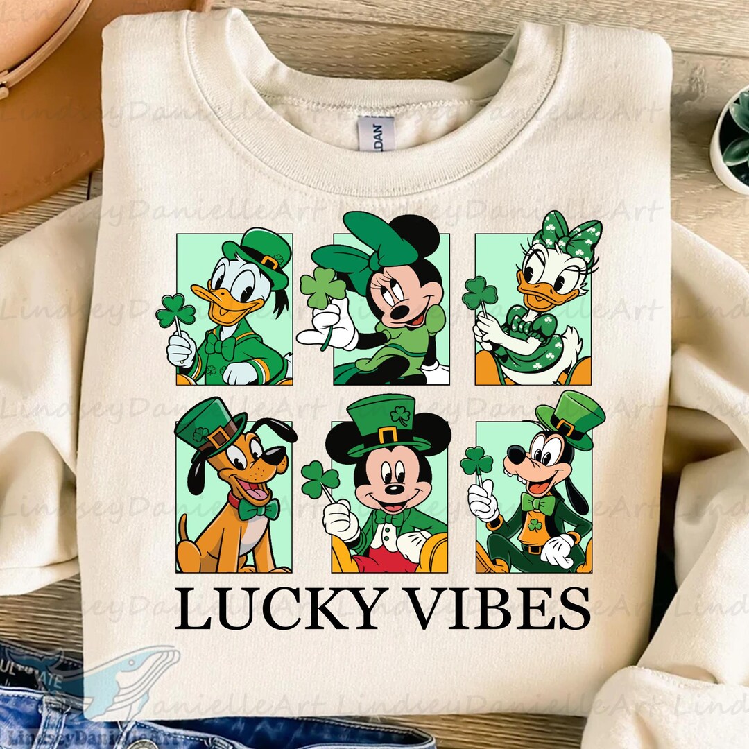 Mouse and Friends PNG, Lucky Vibes Png, Retro Patricks Day Png, Happy ...