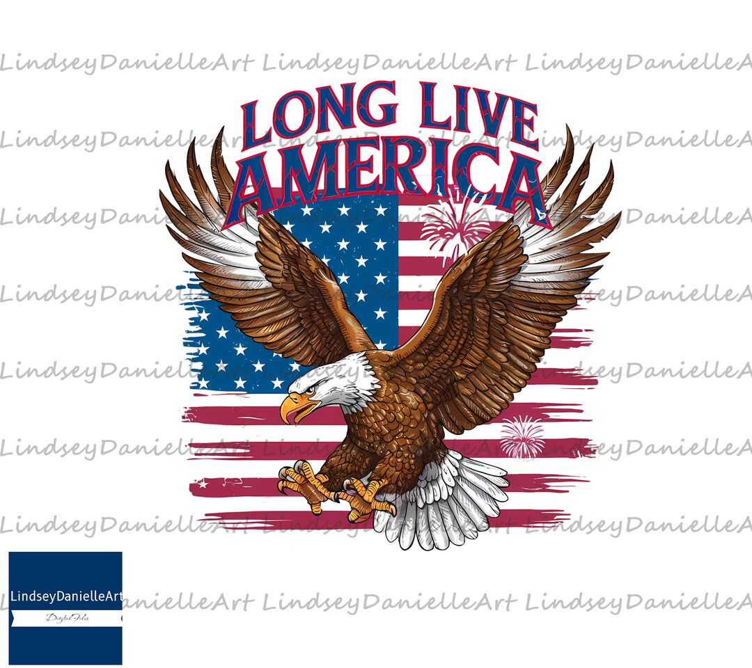 4th of July Long Live America PNG, Eagle Pink USA Flag 4th of July ...