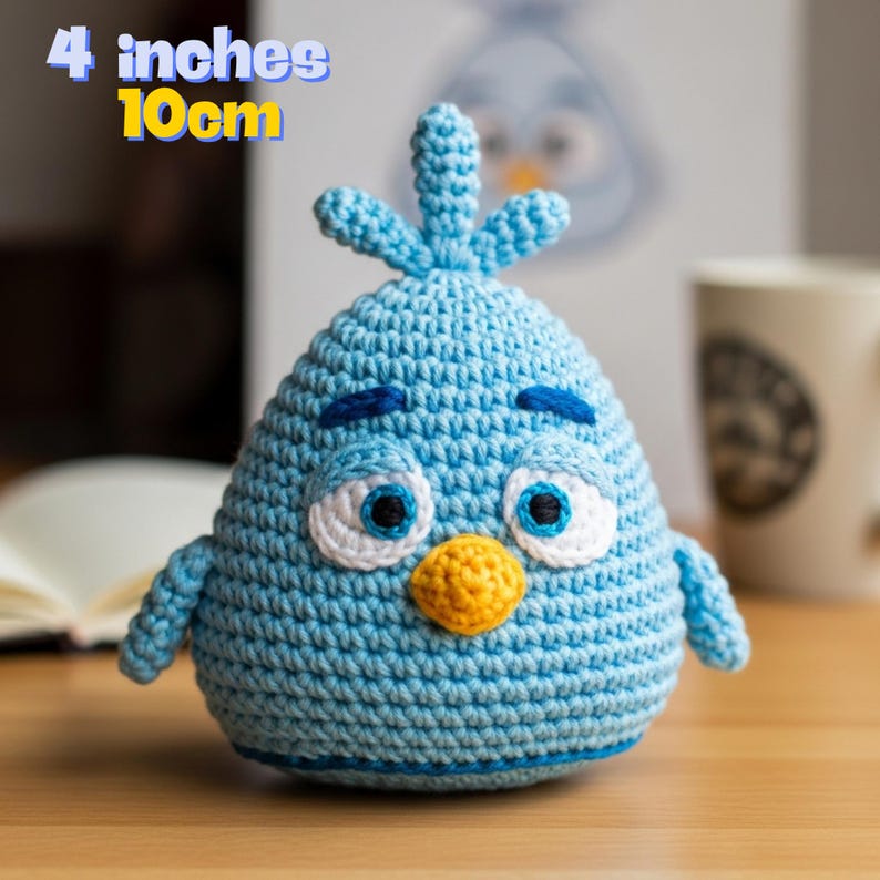 Handmade Crochet Blue Bird Plush Toy, Gamer Decor - Etsy