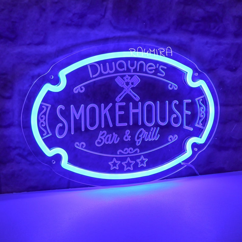 Custom Smokehouse Neon Sign,bar & Grill Sign,handmade Led Light Sign ...