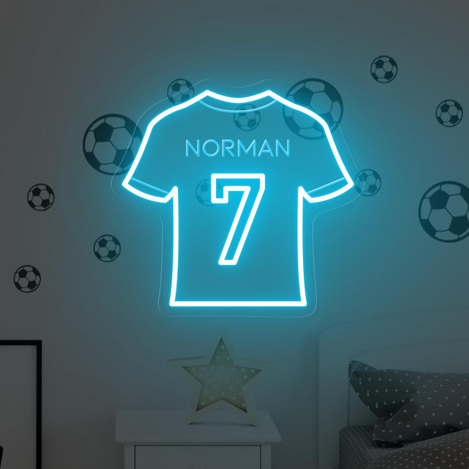 Personalised Football Shirt Neon Sign,handmade LED Light Sign,football ...