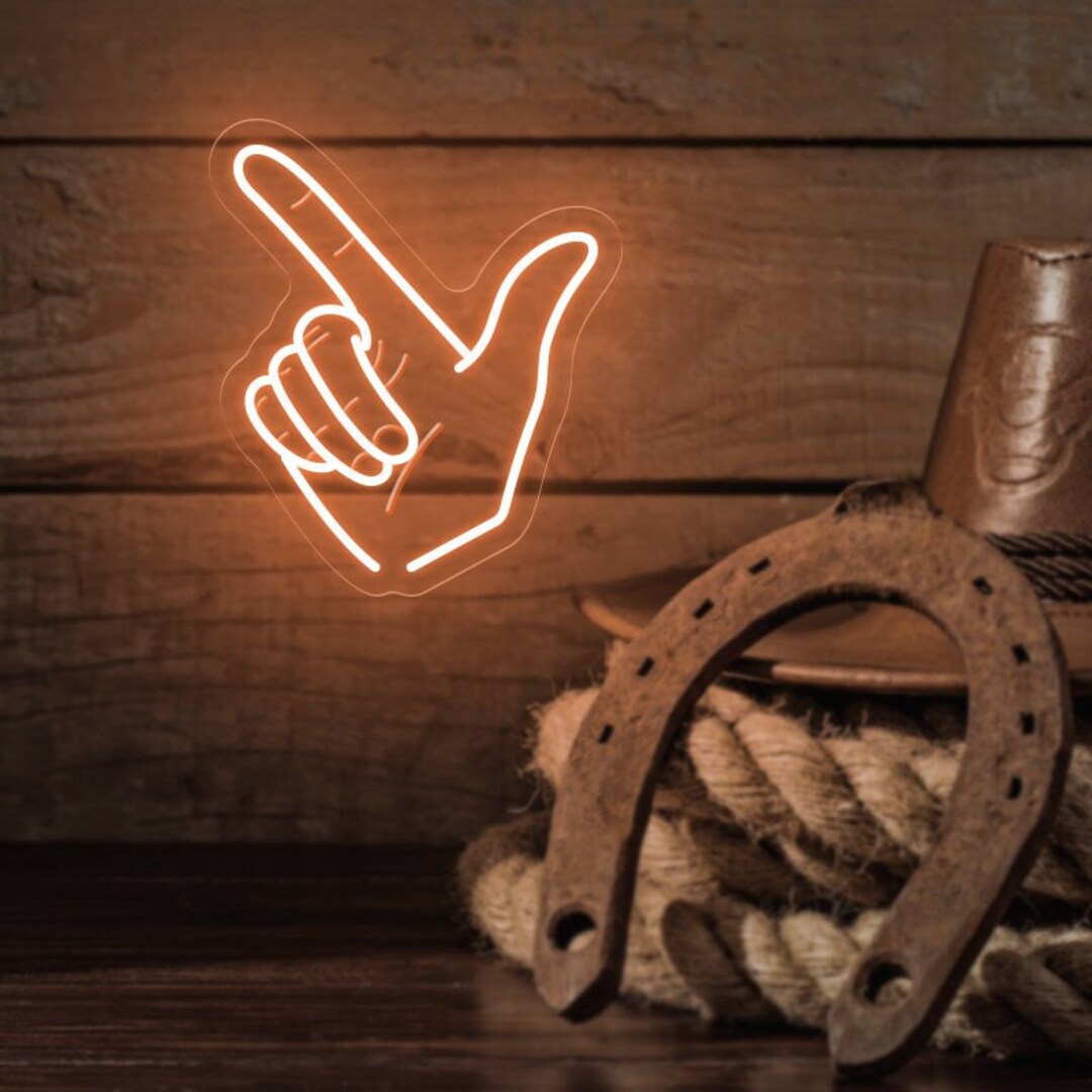 Hand Gesture Neon Sign,osu Hand Sign,handmade Led Light Sign,cowboys ...