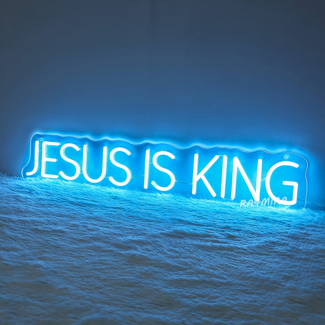 Jesus is King Neon Sign: Christian LED Decor - Etsy UK