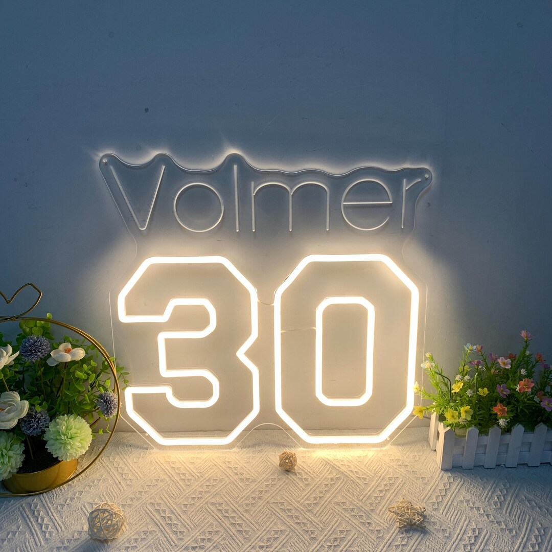 Custom Number Neon Sign: Personalized LED Light Decor - Etsy