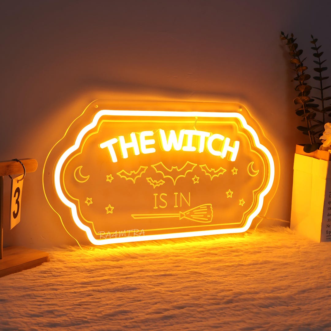 The Witch is in Neon Sign,the Witch Sign,handmade Led Light Sign ...
