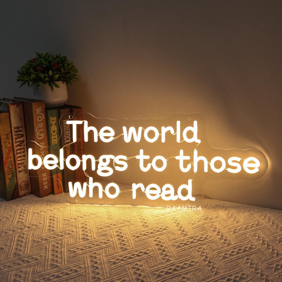 Reading Neon Sign: Inspirational LED Light, Classroom Decor - Etsy