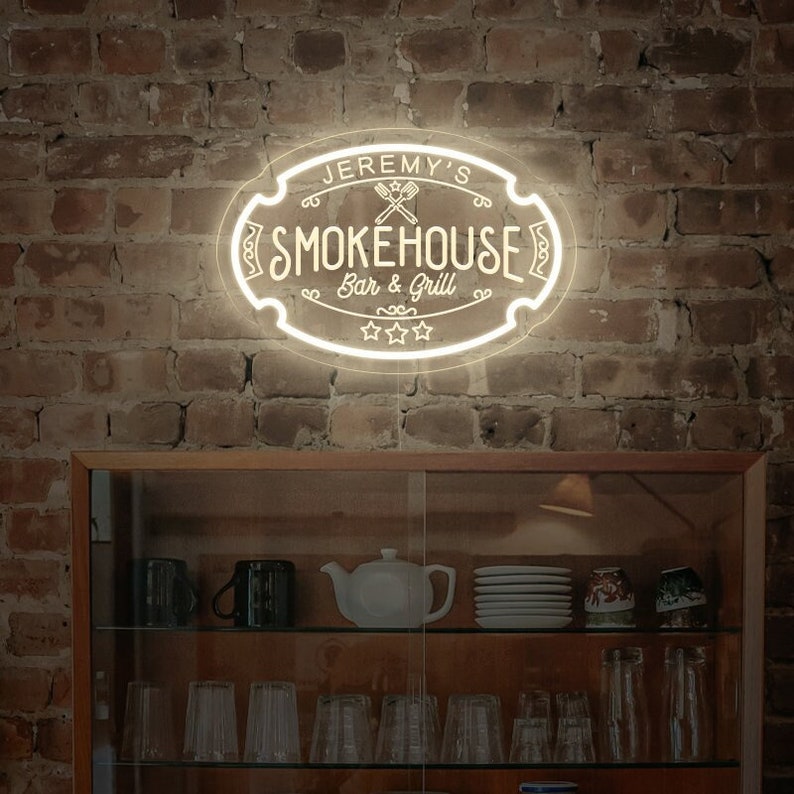 Custom Smokehouse Neon Sign,bar & Grill Sign,handmade Led Light Sign ...