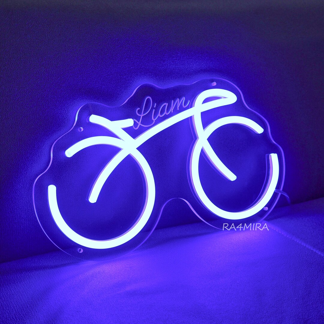 Custom Bicycle Neon Sign: Personalized Biker Name LED Wall Decor - Etsy