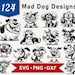 124 Cartoon Mad Dog SVG Bundle: Crazy Dog Breeds Clipart (PNG, DXF) - Etsy