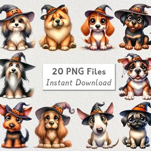 20 Watercolor Puppy Halloween Clipart, Halloween Dog Clipart, Dog ...