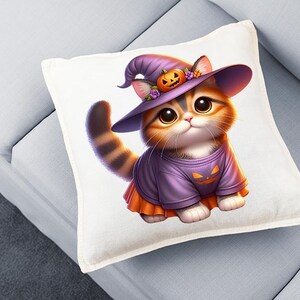 10 Halloween Cats for Sublimation, Halloween Cats Clipart, Watercolor ...
