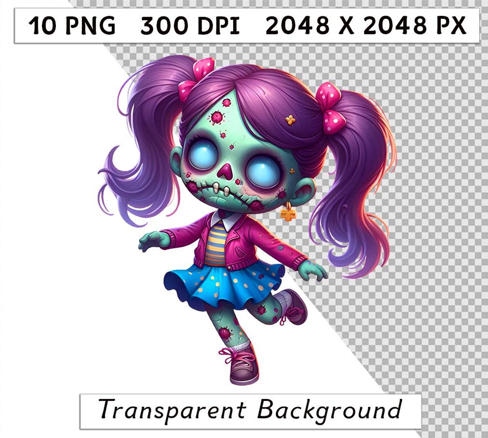 10 Halloween Zombie Clipart, Card Making, Digital Crafting, Halloween ...