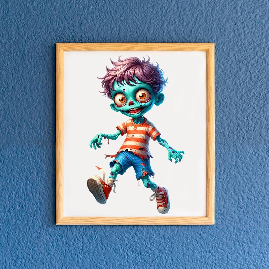 10 Halloween Zombie Clipart, Card Making, Digital Crafting, Halloween ...