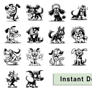 124 Cartoon Mad Dog SVG Bundle: Crazy Dog Breeds Clipart (PNG, DXF) - Etsy