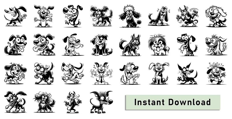 124 SVG Mad Dogs, Mad Dog Bundle, Crazy Dog Breeds, Cartoon Dogs PNG ...