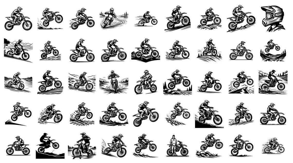 130 Motocross Rider Illustrations: SVG, PNG, DXF (digital Download) - Etsy