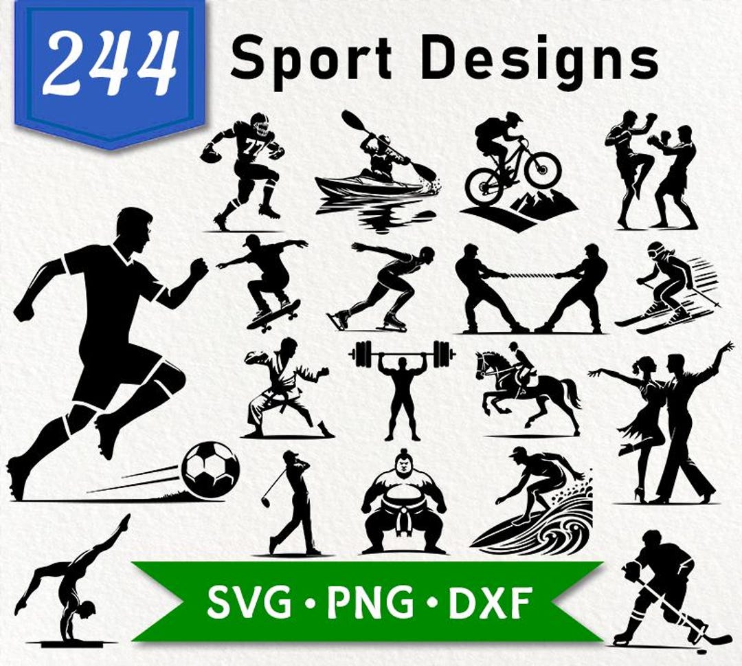 Sports Vector Bundle: 244 Sport Illustrations (SVG, DXF, PNG) - Etsy