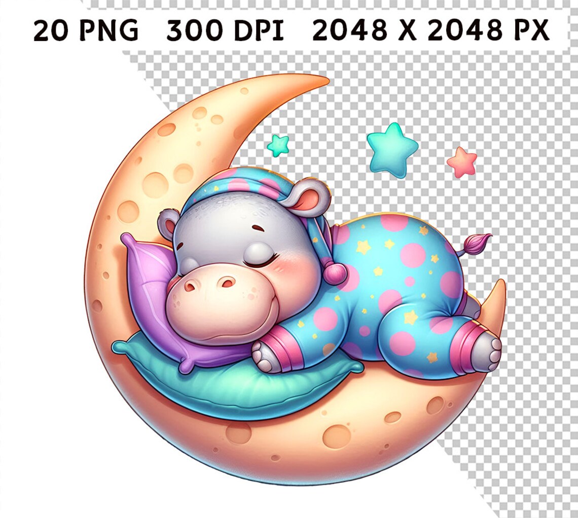 20 Cute Sleeping Animals Clipart Bundle, 20 PNG Files, Sleeping Animals ...