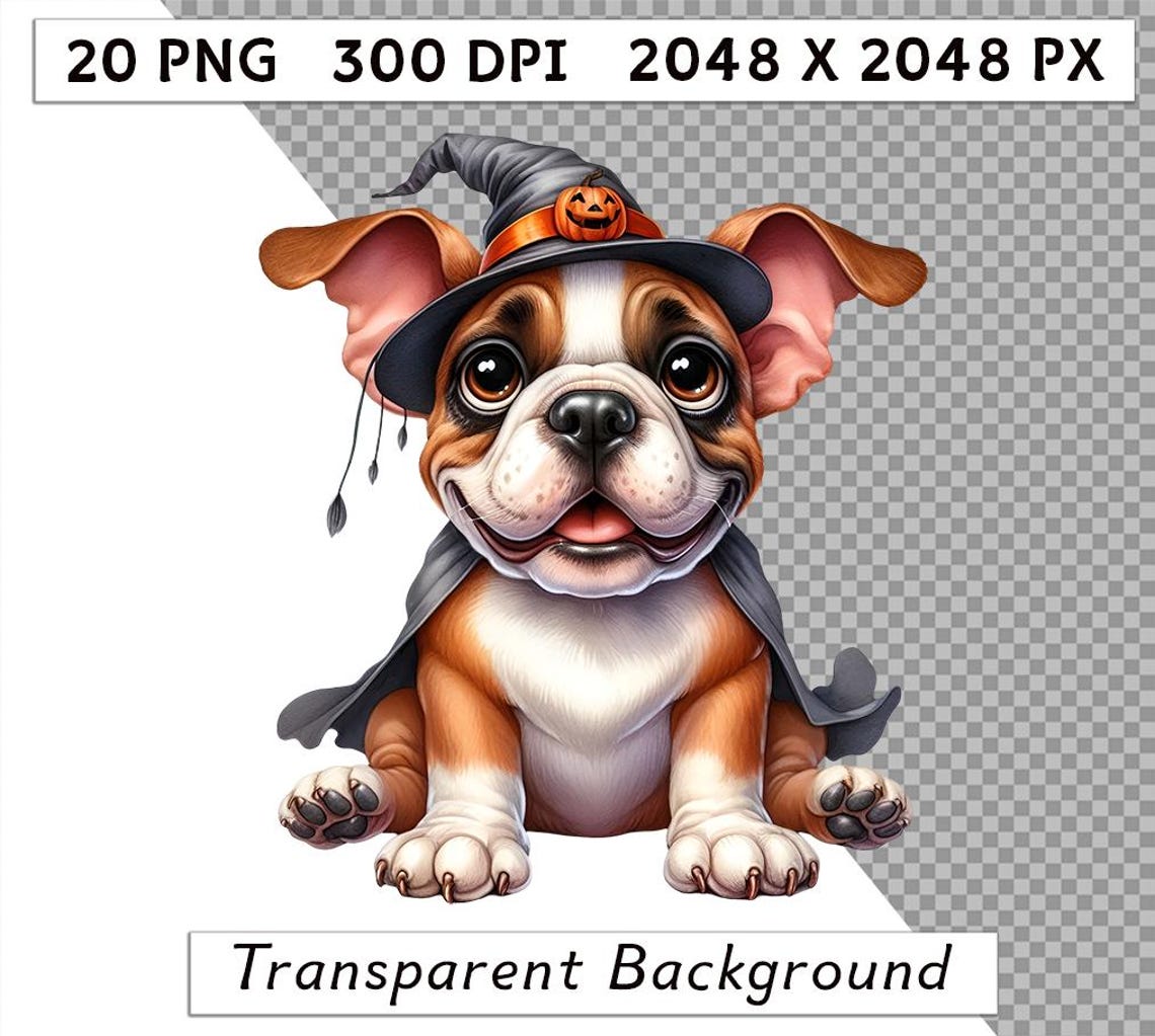 20 Watercolor Puppy Halloween Clipart, Halloween Dog Clipart, Dog ...