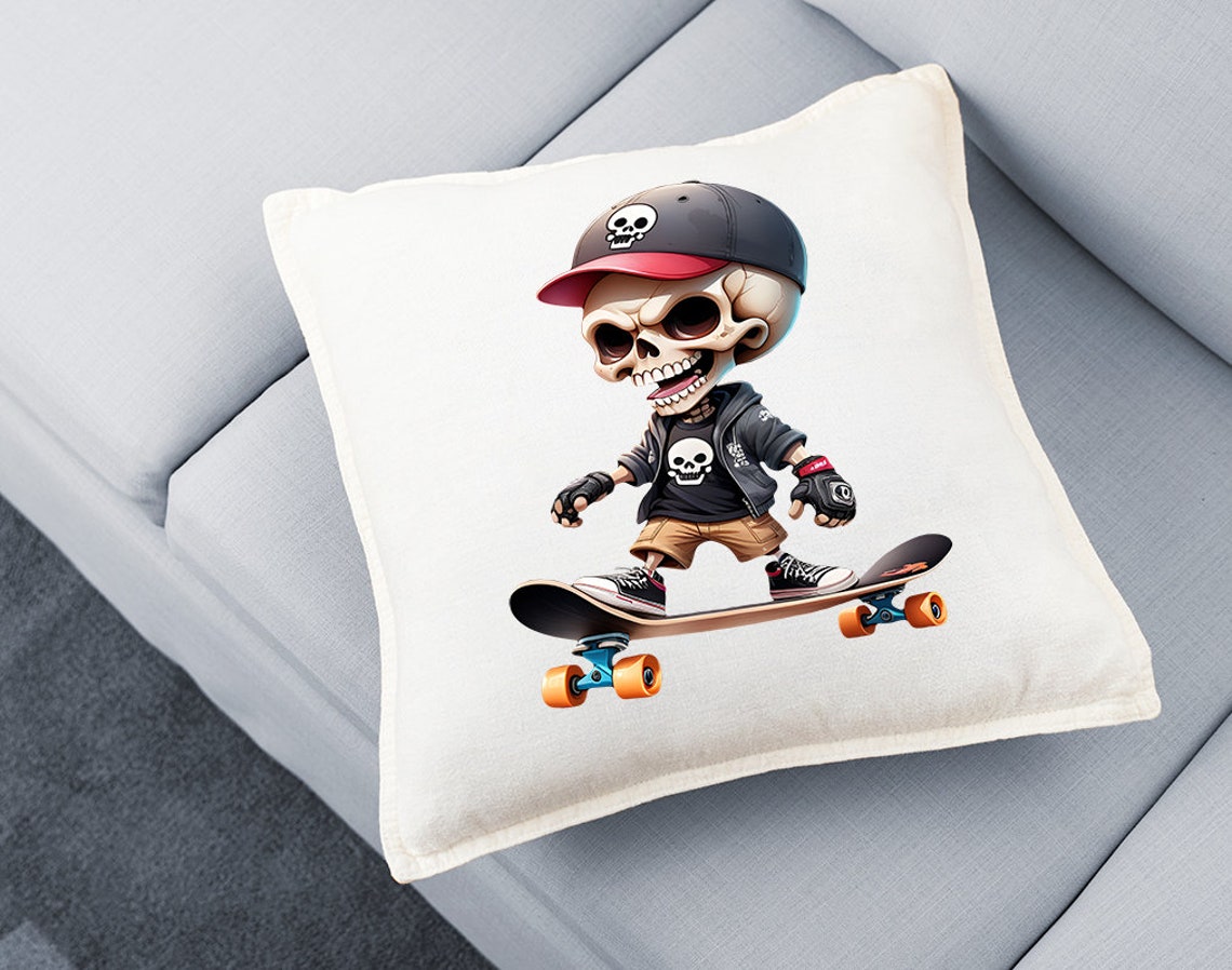 20 Watercolor Chibi Skull PNG Graffiti T-shirt, Sticker, Digital Clipart Instant Download, Urban ...