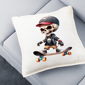 20 Watercolor Chibi Skull Clipart PNG: Graffiti Design (digital ...