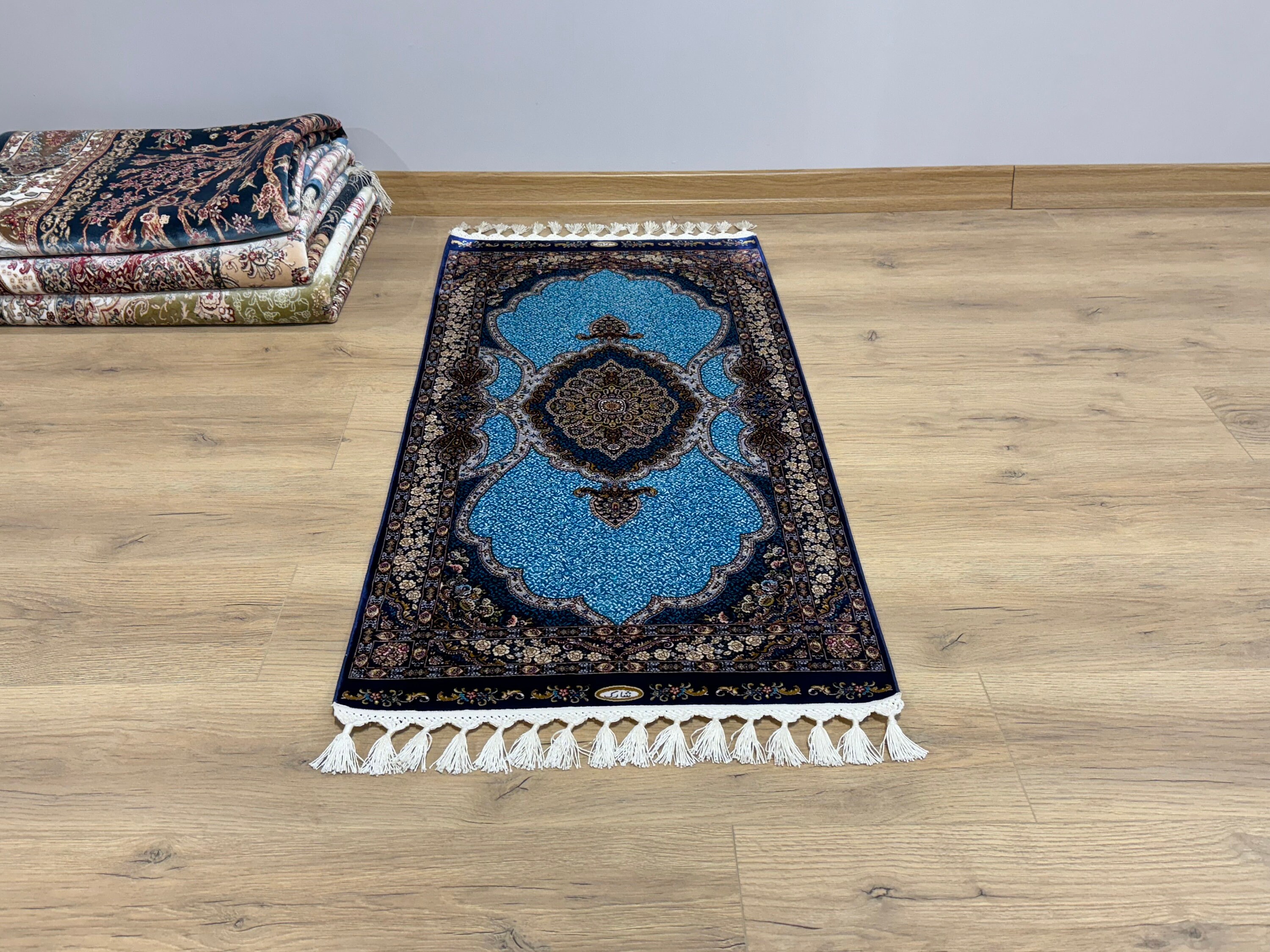 2x4 Blue Silk Rug, Oriental Blue Rug, Housewarming Gift, 2x4 Silk ...
