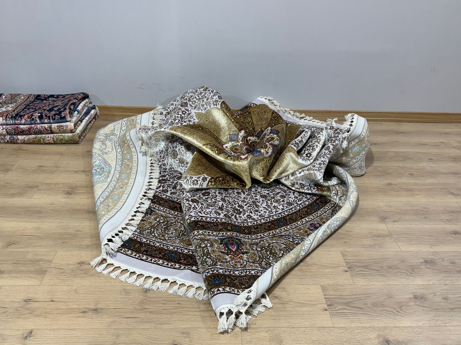 10x10 Round Rug, Living Room Circle Rug, %100 Bamboo Silk, Persian ...