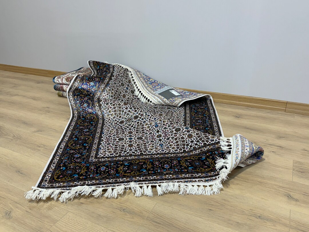 Kashmiri Carpet 4x6, 4x6 Ethnic Silk Rug, Bamboo Silk Rug, 4x6 ...