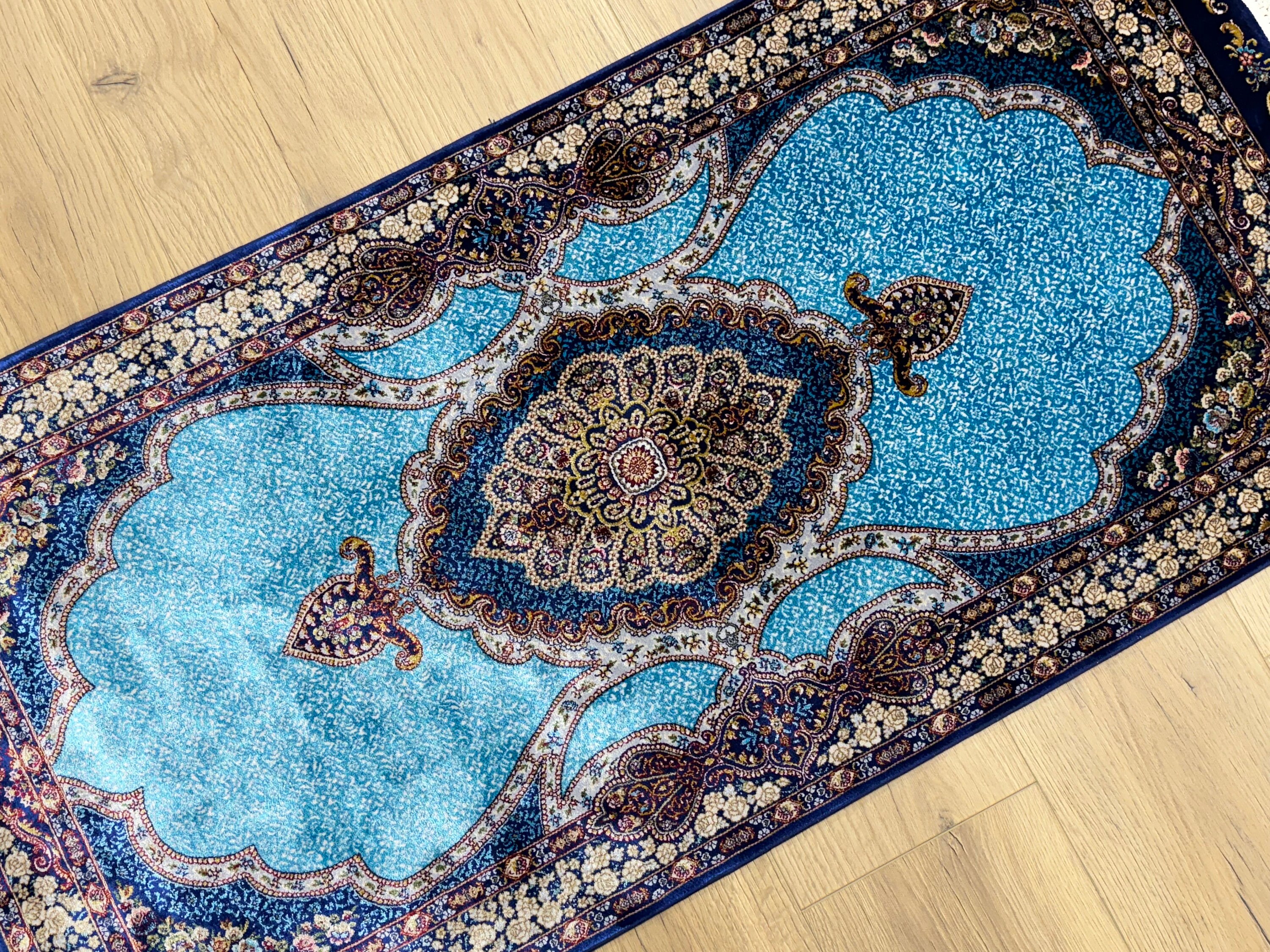 2x4 Blue Silk Rug, Oriental Blue Rug, Housewarming Gift, 2x4 Silk ...