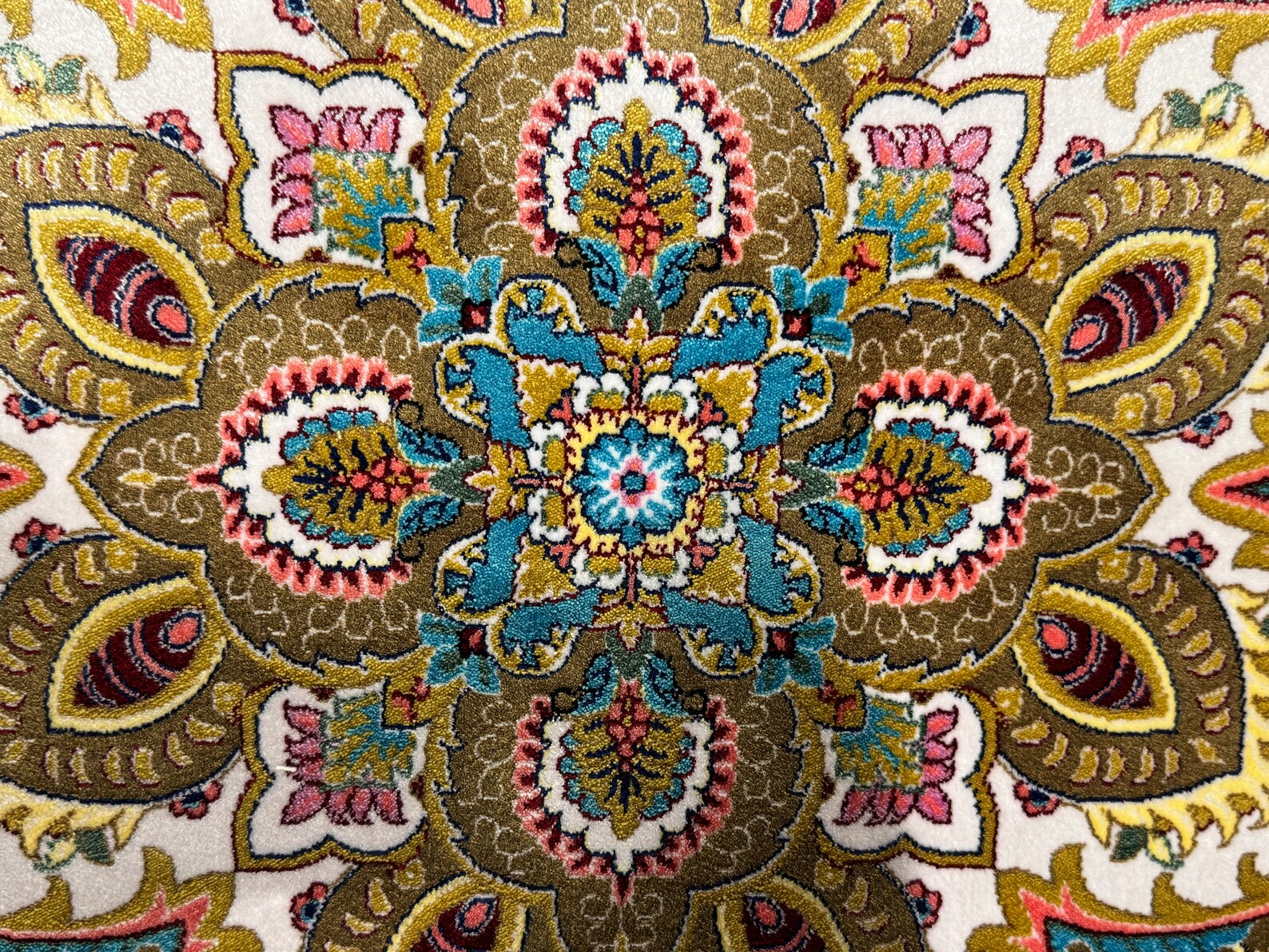 10x10 Round Rug, Living Room Circle Rug, %100 Bamboo Silk, Persian ...