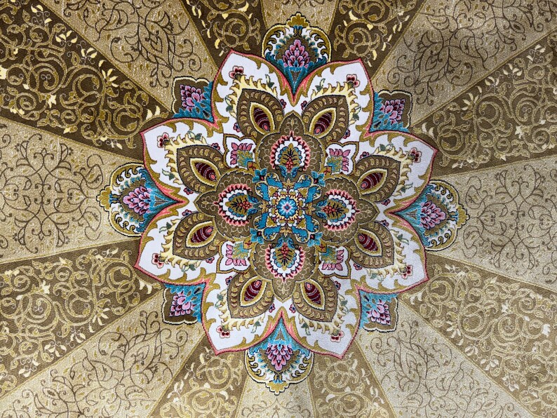 10x10 Round Rug, Living Room Circle Rug, %100 Bamboo Silk, Persian ...