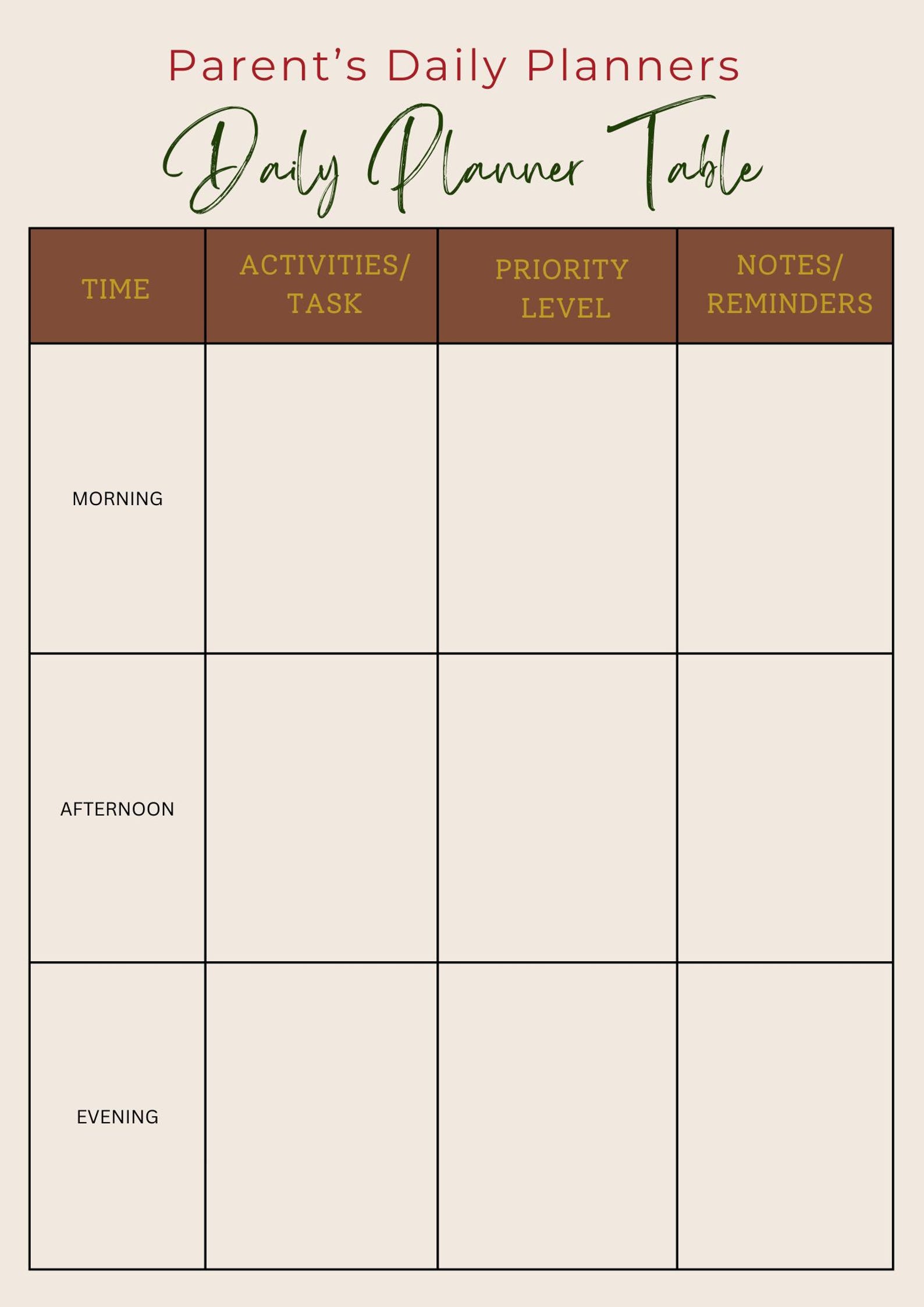 Parents Planner Printable V.1, Family Organizer PDF, Daily & Weekly ...