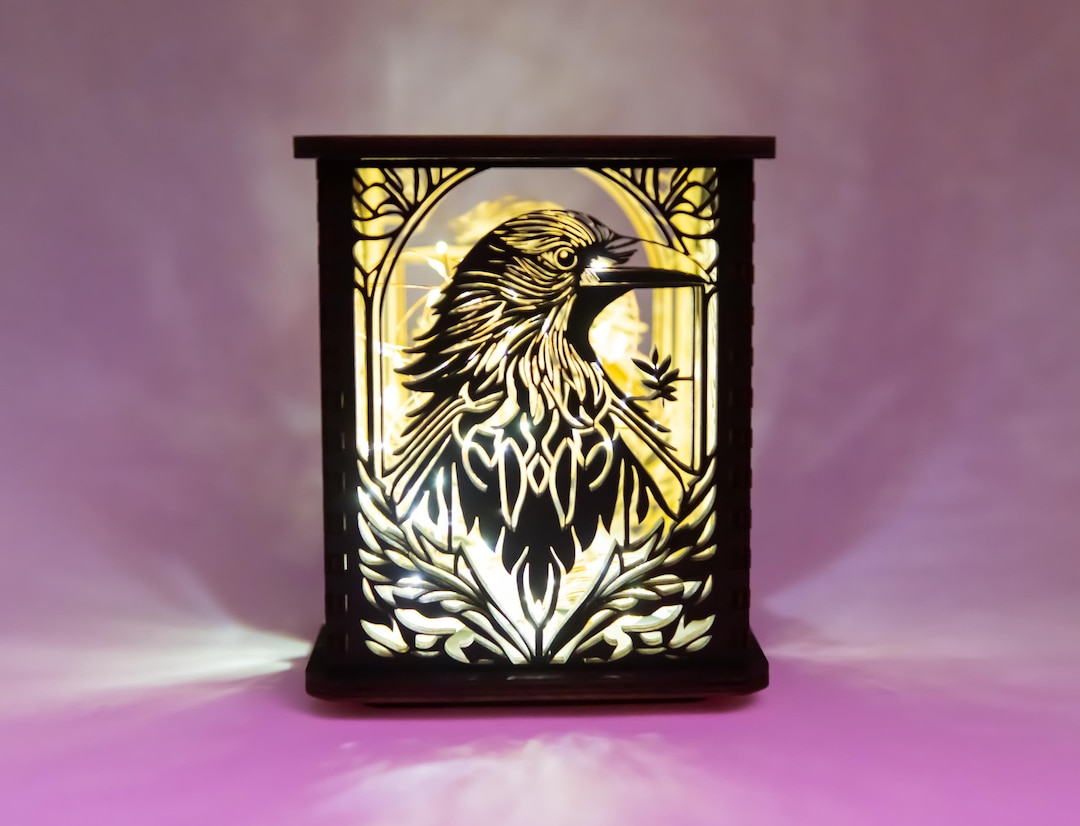 Raven Wood Candle Lantern | Wooden Tea Light Holder | Hand Crafted Lamp ...