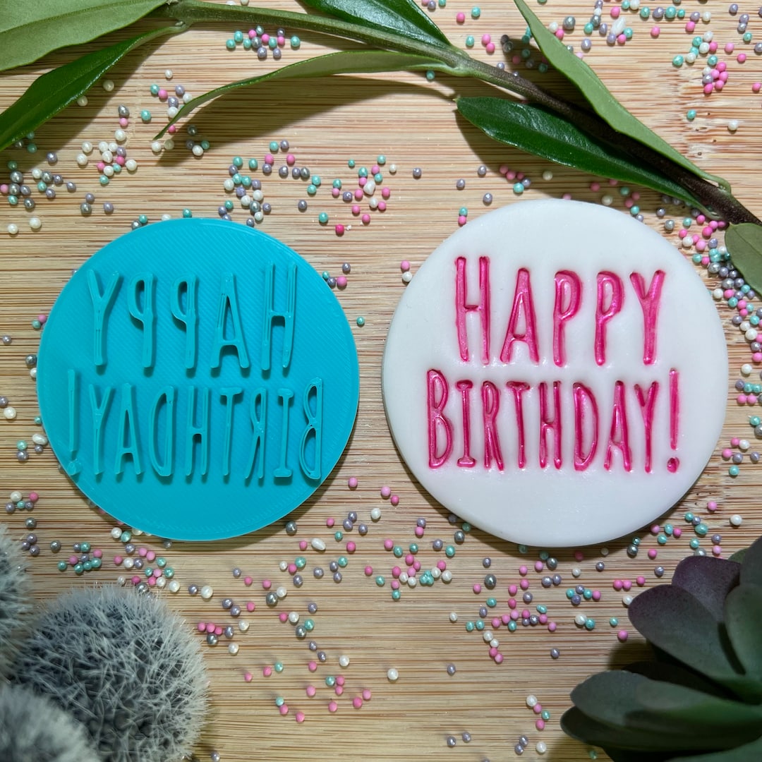 Customisable Cookie Stamp Happy Birthday Biscuit Cookie Stamp Icing ...